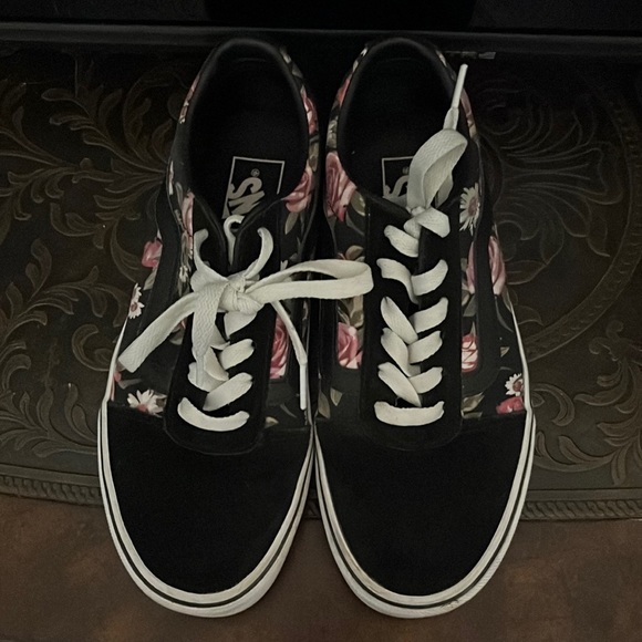 Vans | Shoes | Vans With Rose Pattern | Poshmark